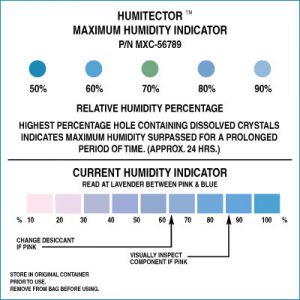 Irreversible humidity indicators. Humidity indicator card - Sercalia
